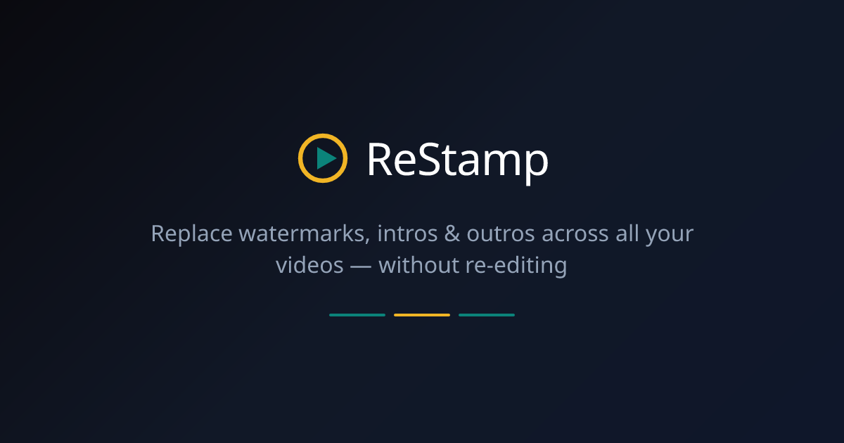 ReStamp — Replace Video Branding at Scale